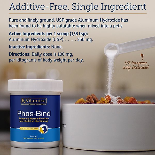 RX VITAMINS Phos-Bind Kidney Support Dog & Cat Supplement, 35-g bottle ...