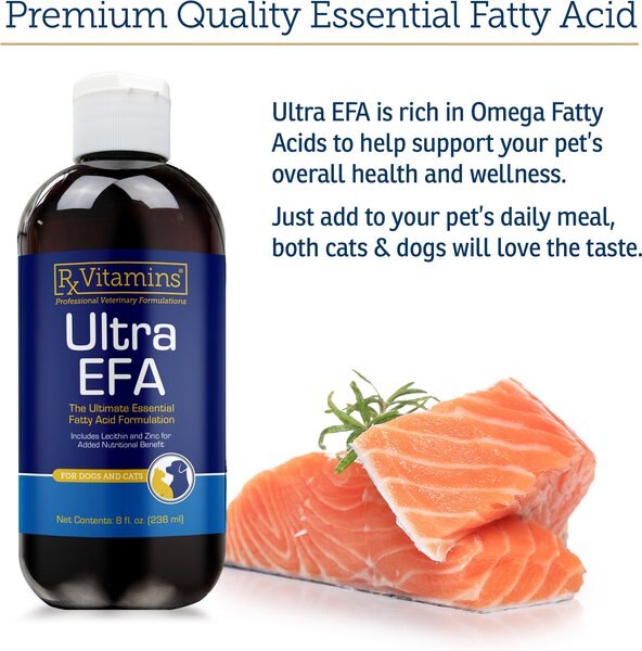 RX VITAMINS Ultra EFA Liquid Skin & Coat Supplement for Cats & Dogs, 8 ...