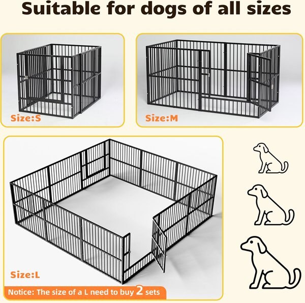 RYPETMIA 6-Panel Metal Mesh Foldable Dog & Cat Exercise Pen, Black, 31. ...