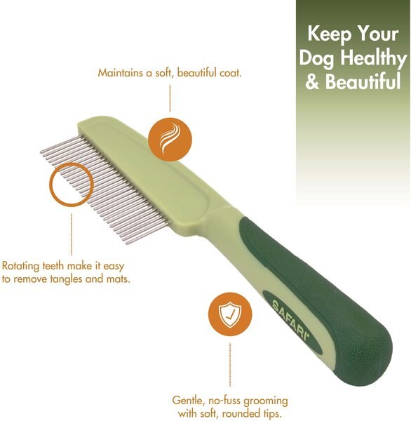 SAFARI Medium Dog Comb with Rotating Teeth - Chewy.com