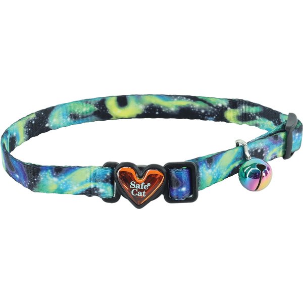 SAFE CAT Fashion Adjustable Breakaway Cat Collar, Multi-Colored Hearts ...
