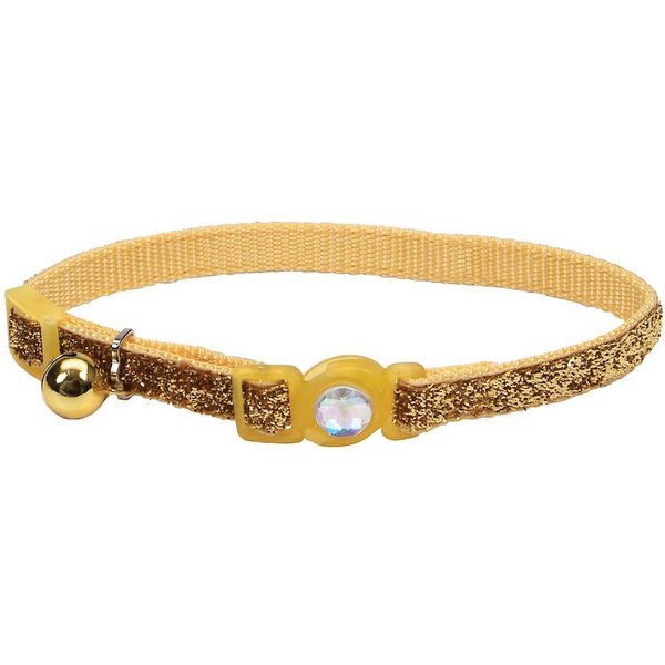 SAFE CAT Jeweled Glitter Polyester Breakaway Cat Collar with Bell ...