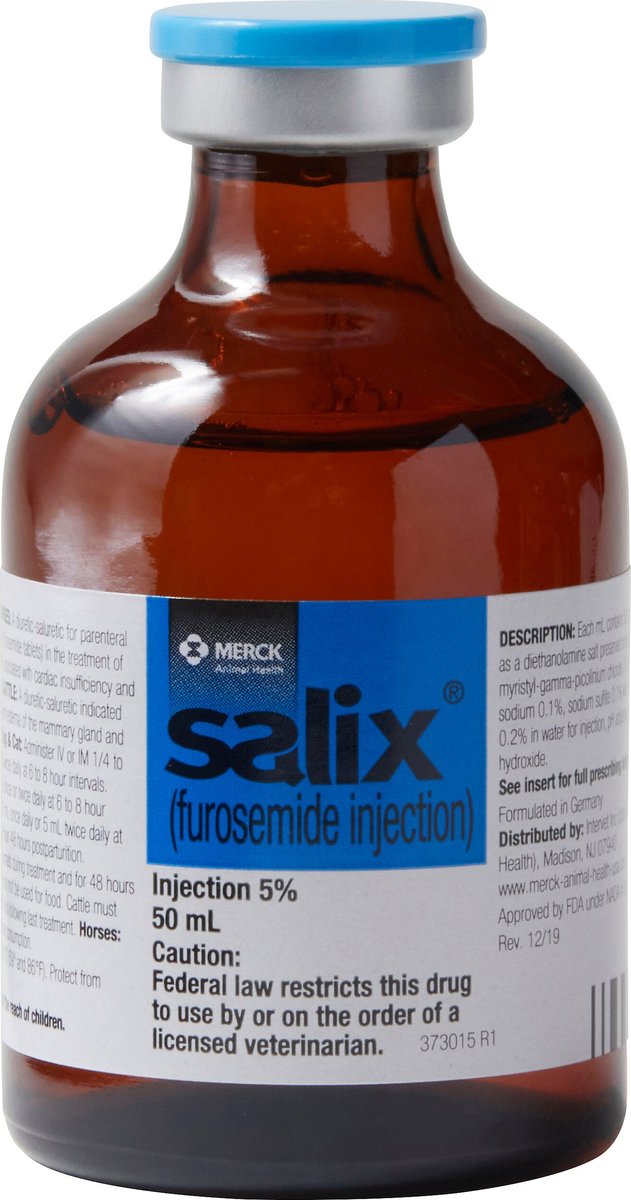 SALIX (Furosemide) Injectable for Dogs, Cats & Horses, 50 mg/mL, 50mL ...