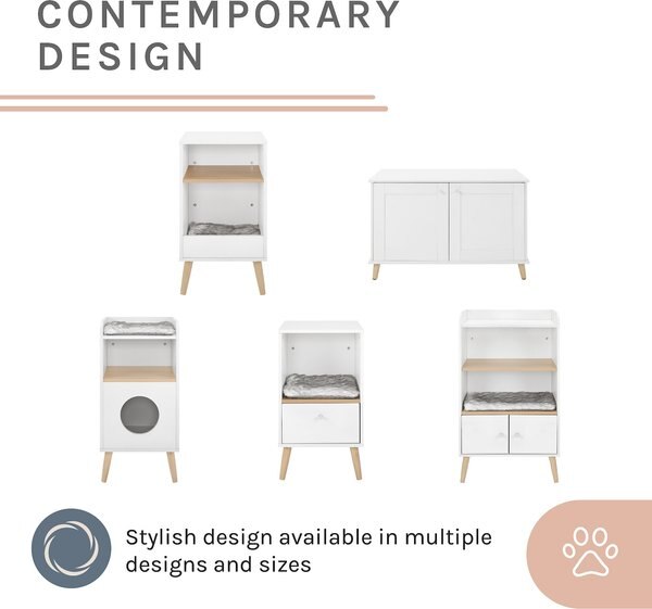 SAM'S PETS Becky 24.5-in Cat Tree End Table & Litter Box Enclosure ...