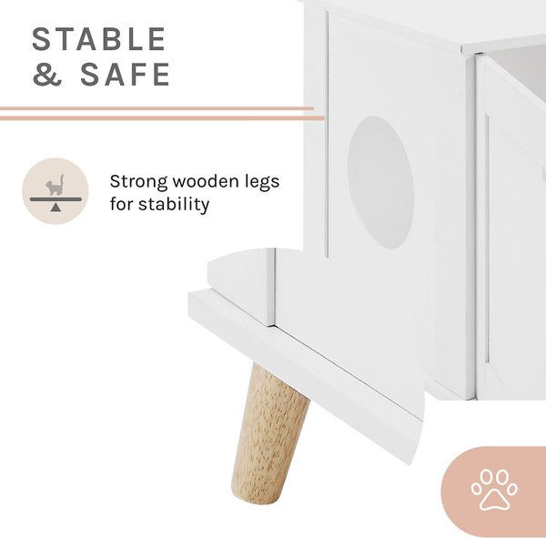 SAM'S PETS Becky 24.5-in Cat Tree End Table & Litter Box Enclosure ...