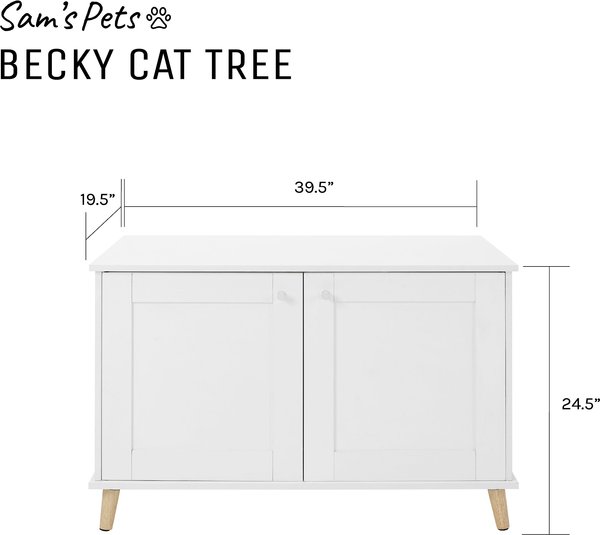 SAM'S PETS Becky 24.5-in Cat Tree End Table & Litter Box Enclosure ...