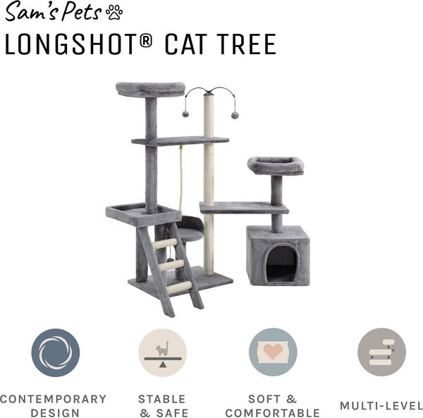 SAM'S PETS Longshot 53.5-in Cat Tree, Gray - Chewy.com