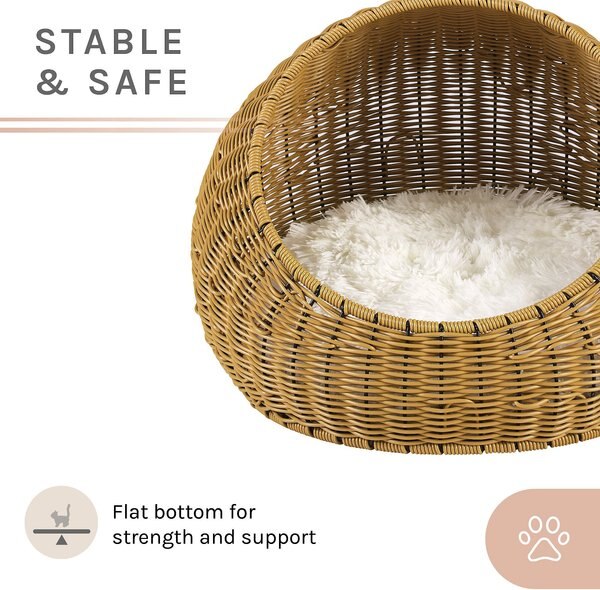 SAM'S PETS Nala Wicker Cat Bed, Brown, Medium - Chewy.com