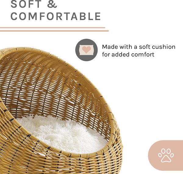 SAM'S PETS Nala Wicker Cat Bed, Brown, Medium - Chewy.com