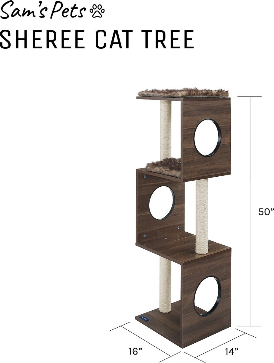 SAM'S PETS Sheree Cat Tree, Light Brown - Chewy.com