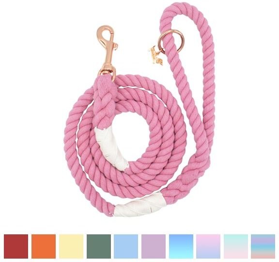 SASSY WOOF Rope Dog Leash, Cotton Candy - Chewy.com