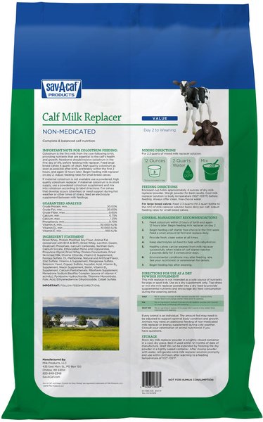 SAV-A-CAF Value Calf Milk Replacer Cattle Supplement, 25-lb bag - Chewy.com