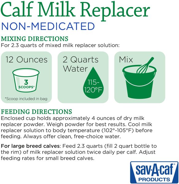 SAV-A-CAF Value Calf Milk Replacer Cattle Supplement, 25-lb bag - Chewy.com