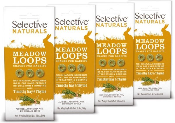 SCIENCE SELECTIVE Naturals Meadow Loops Rabbit Treats, 2.8-oz bag, case ...