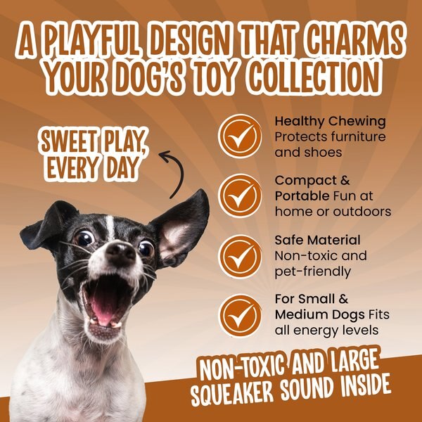 SCOOCHIE PET Premium Stuffed Latex Totally Soft Cookie Dog Chew Toy, 7 ...