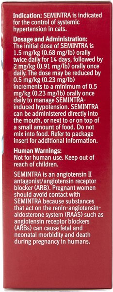 Out of Stock - SEMINTRA (telmisartan) Oral Solution for Cats, 10 mg/mL ...