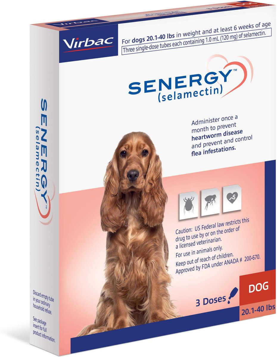 SENERGY Topical Solution for Dogs, 20.1-40 lbs, (Red Box) - Easy ...