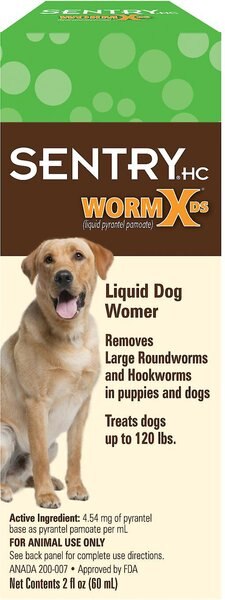 SENTRY HC WormX DS Dewormer for Hookworms & Roundworms for Dogs, 2-fl ...