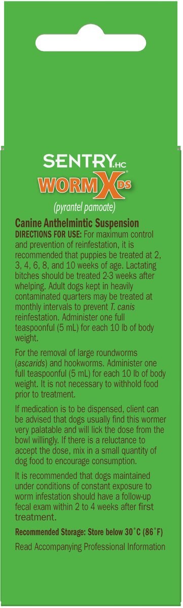 SENTRY HC WormX DS Dewormer for Hookworms & Roundworms for Dogs, 2-fl ...