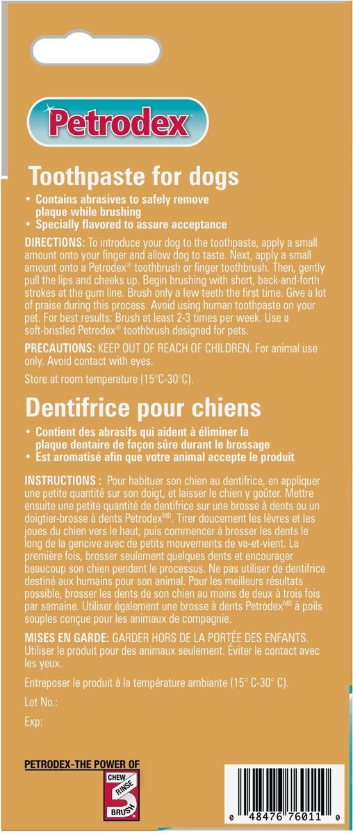 SENTRY Petrodex Advanced Care Natural Peanut Flavor Dog Toothpaste, 2.5 ...