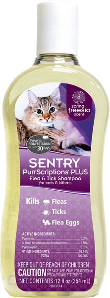 SENTRY PurrScriptions Plus Flea & Tick Shampoo for Cats, 12-oz bottle ...