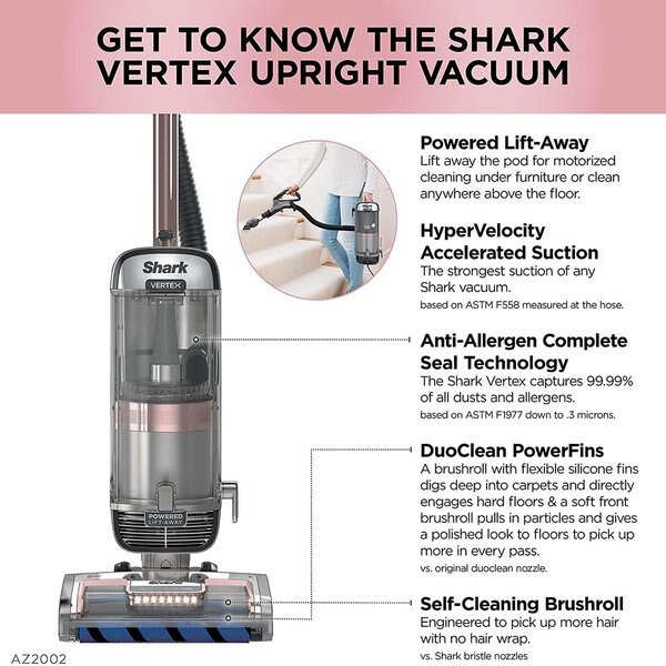 Discontinued - SHARK AZ2002 Vertex Powered Lift-Away Upright Vacuum ...
