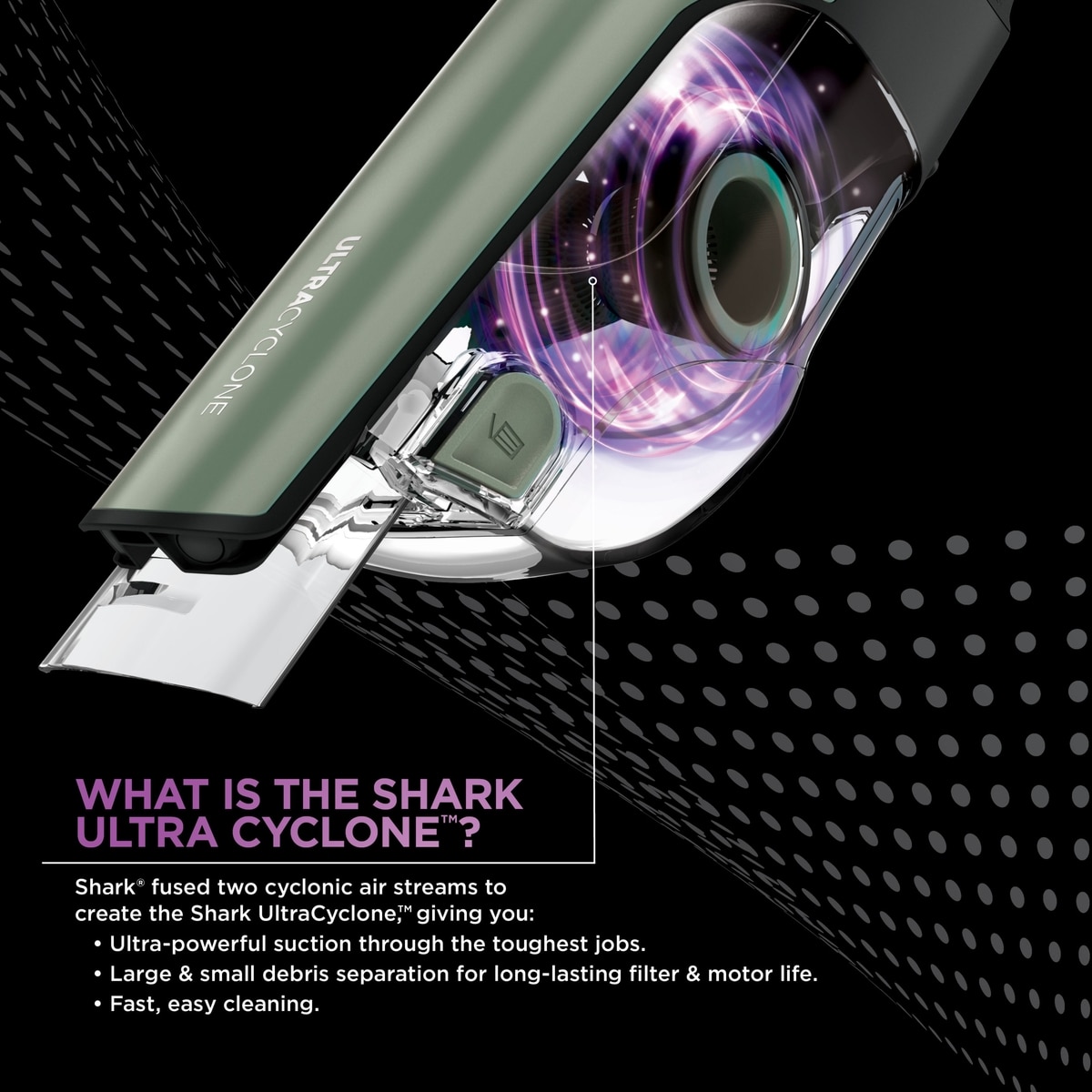 SHARK CH901 UltraCyclone Pro Cordless Handheld Vacuum, Black, .45-qt ...