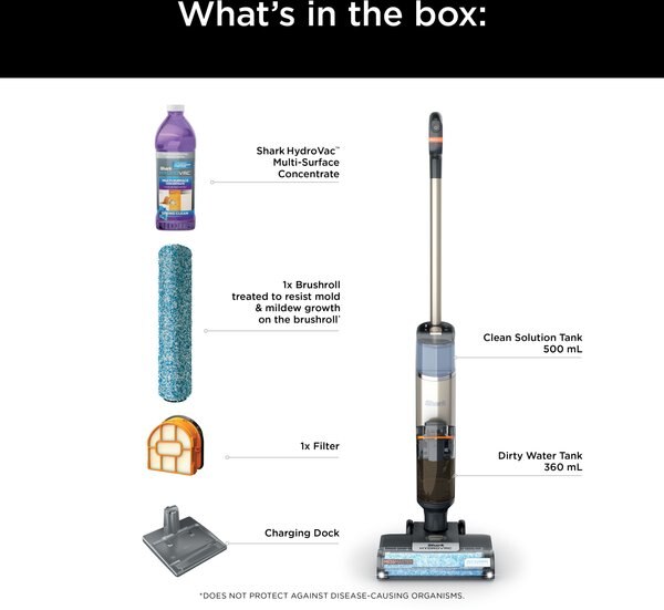 SHARK HydroVac MessMaster 3-in-1 Multi-Surface Cordless Cleaner Vacuum ...
