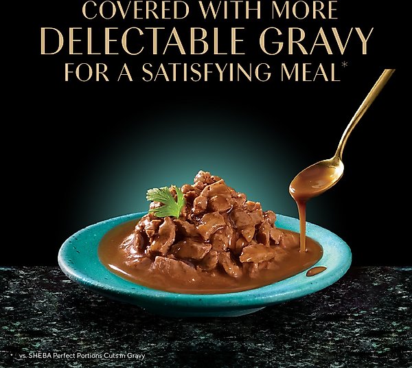 SHEBA Gravy Indulgence Beef Entree in Extra Gravy Grain-Free Adult Wet ...