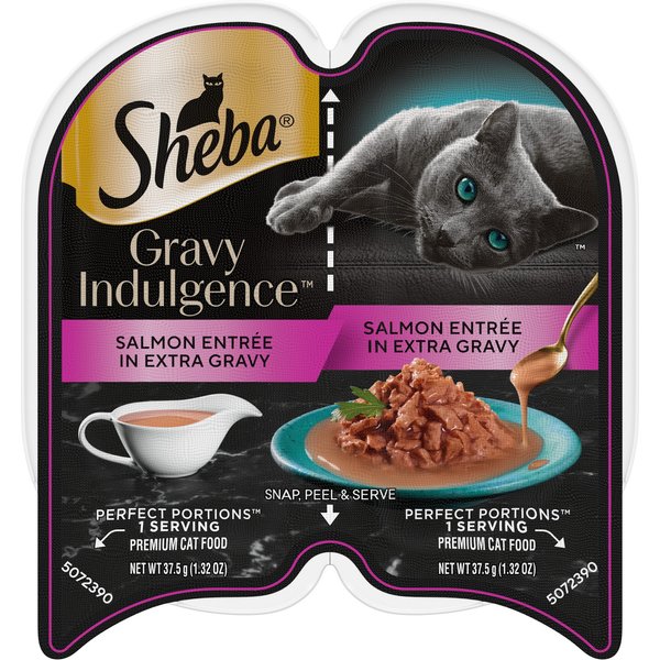 SHEBA Gravy Indulgence Salmon Entree in Extra Gravy Grain-Free Adult ...