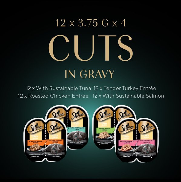 SHEBA Perfect Portions Chicken, Turkey, Tuna & Salmon Variety Pack ...