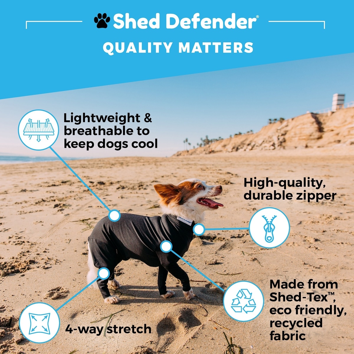 SHED DEFENDER Original Dog Onesie, Heather Grey, X-Small - Chewy.com