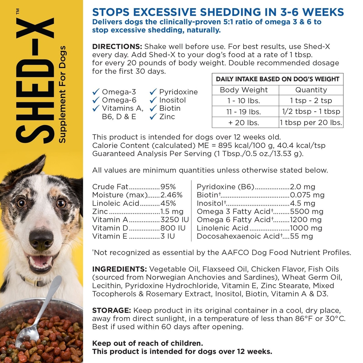 SHED-X Dermaplex Shed Control Nutritional Supplement for Dogs, 16-fl oz ...