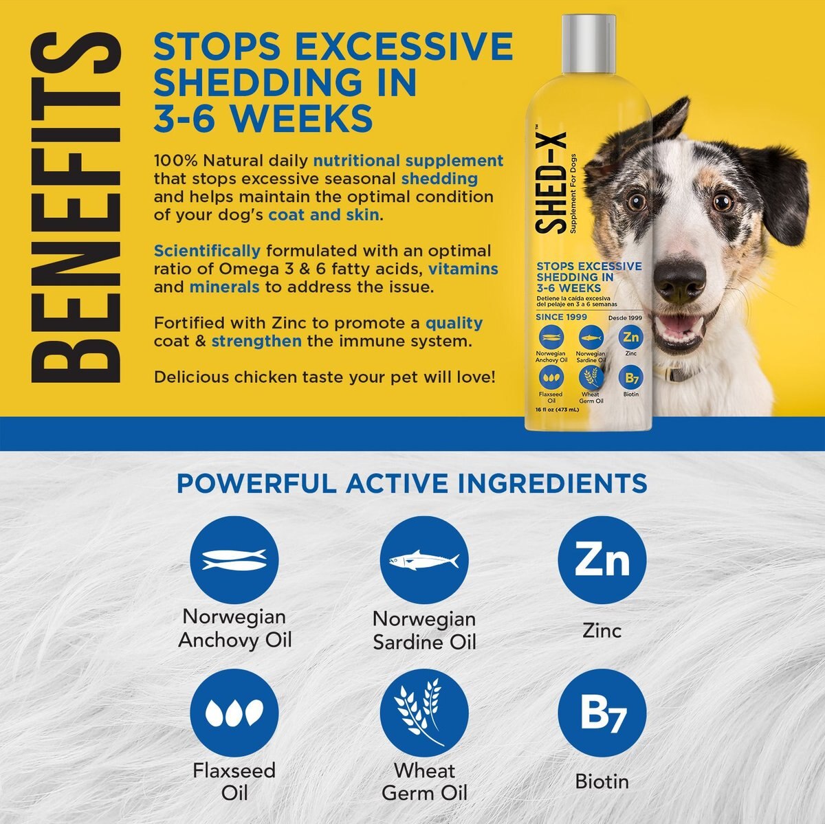 SHED-X Dermaplex Shed Control Nutritional Supplement for Dogs, 16-fl oz ...