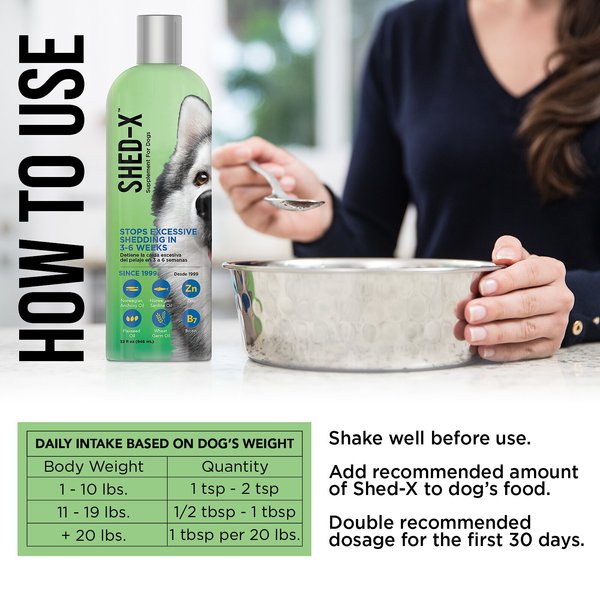 SHED-X Dermaplex Shed Control Nutritional Supplement for Dogs, 32-fl oz ...