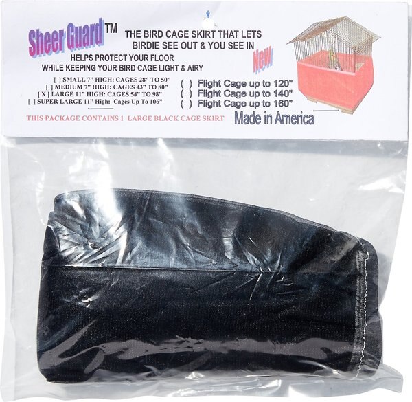 SHEER GUARD Bird Cage Skirt, Black, Large - Chewy.com