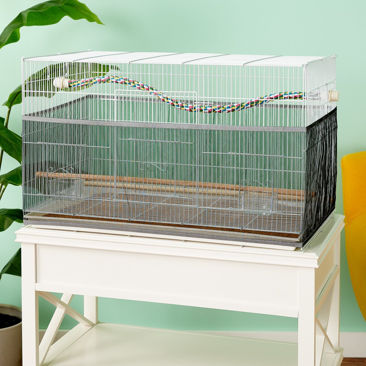 SHEER GUARD Bird Cage Skirt, Black, Large - Chewy.com