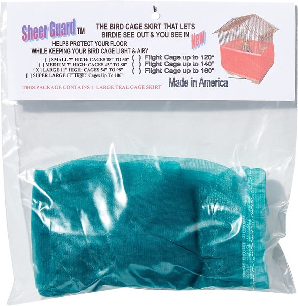 SHEER GUARD Bird Cage Skirt, Teal, Large - Chewy.com