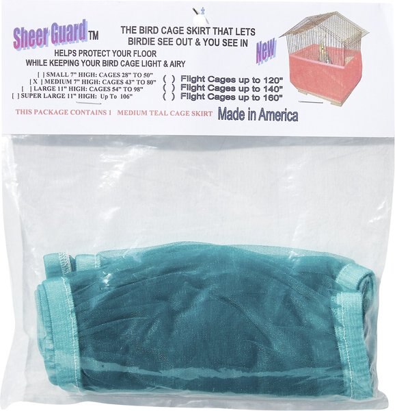 SHEER GUARD Bird Cage Skirt, Teal, Medium - Chewy.com
