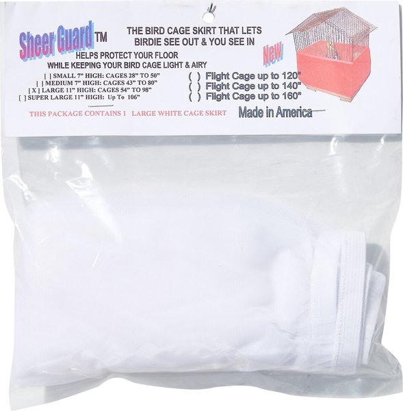 SHEER GUARD Bird Cage Skirt, White, Large - Chewy.com