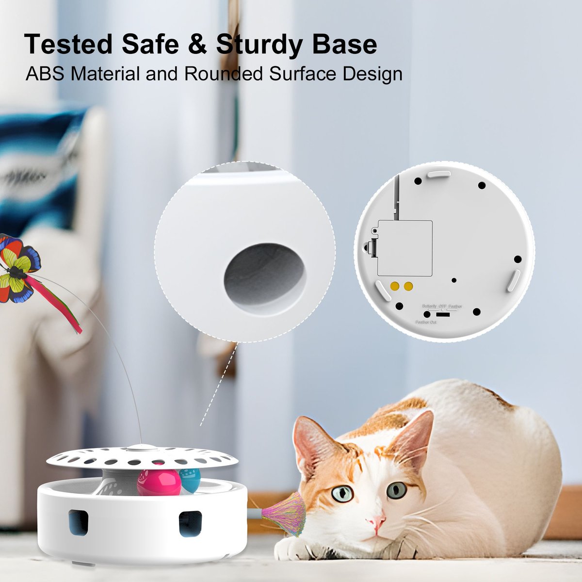 SHELE 3 in 1 Smart Interactive Ball Cat Toy, White, Small - Chewy.com