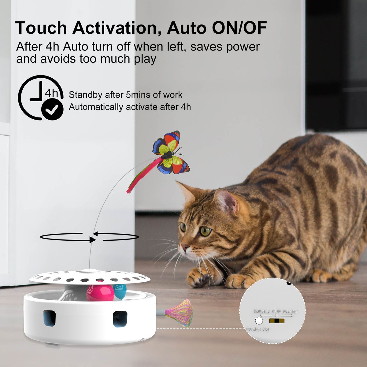 SHELE 3 in 1 Smart Interactive Ball Cat Toy, White, Small - Chewy.com