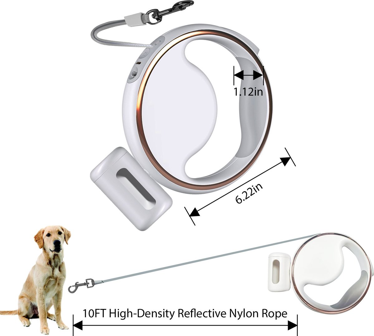 SHELE Retractable Anti-Slip Handle & LED Light Nylon Telescopic ...