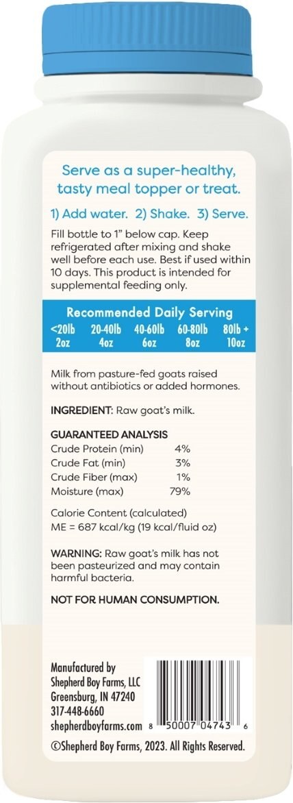 SHEPHERD BOY FARMS Raw Goat's Milk Classic Freeze-Dried Dog & Cat ...