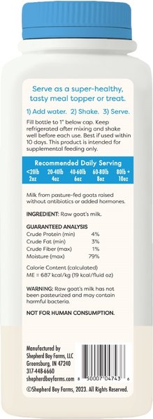 SHEPHERD BOY FARMS Raw Goat's Milk Classic Freeze-Dried Dog & Cat ...