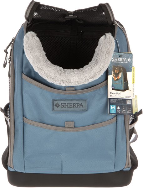 SHERPA Elevation Backpack Dog & Cat Carrier, Blue, Medium - Chewy.com