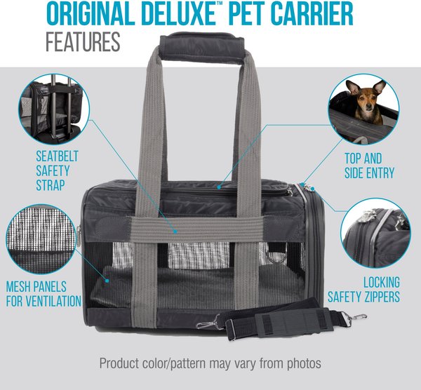 SHERPA Original Deluxe Airline-Approved Dog & Cat Carrier Bag, Charcoal ...