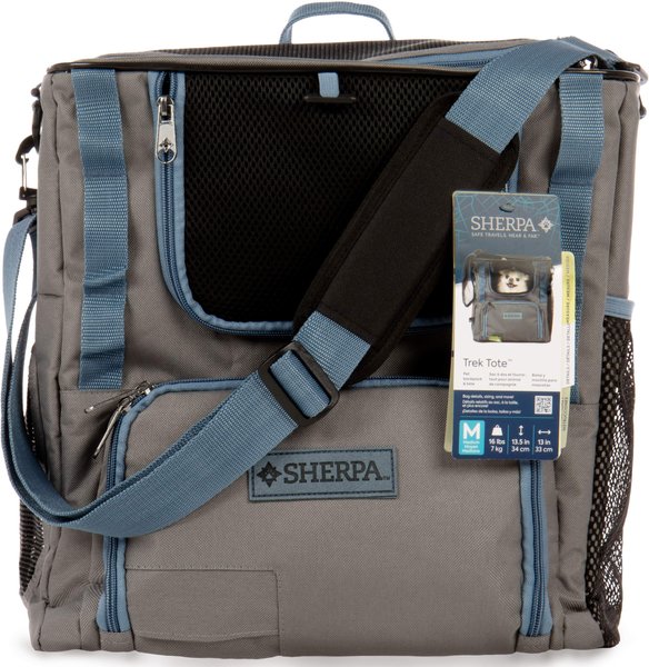 SHERPA Trek Tote 2-in-1 Backpack & Tote Dog & Cat Carrier, Gray, Medium ...