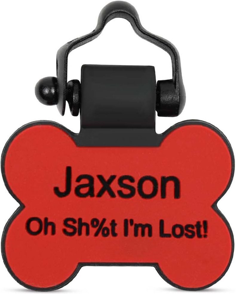 SILIDOG The Silent Dog Tag Silicone Bone Personalized Dog ID Tag, Red ...
