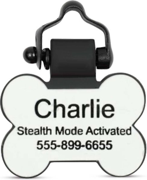 SILIDOG The Silent Dog Tag Silicone Bone Personalized Dog ID Tag, White ...